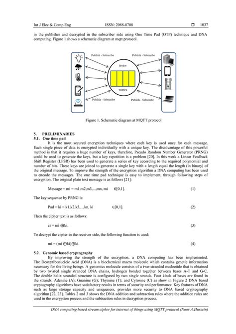 Dna Computing Based Stream Cipher For Internet Of Things Using Mqtt Protocol Pdf