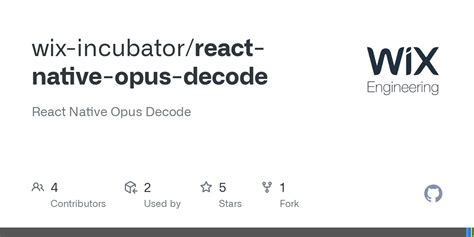 Github Wix Incubatorreact Native Opus Decode React Native Opus Decode