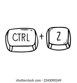 Ctrl Z Keyboard Keys Button On Stock Vector Royalty Free