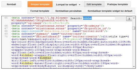 Cara Mencari Kode Pada Edit Html Blog Sekali Enter