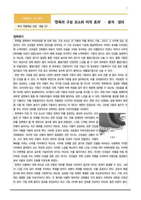 2026 수능특강 독서 인문예술03 한옥의 구성 요소와 미적 효과 쏠북