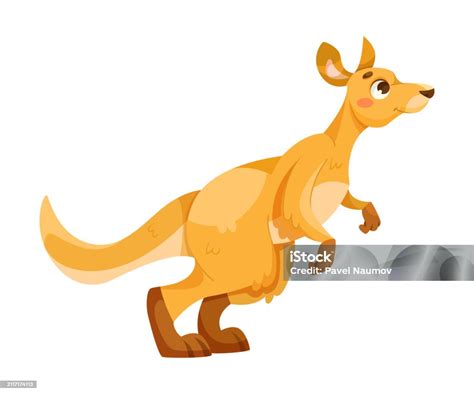 Cheerful Kangaroo Character And Australian Marsupial Animal Vector