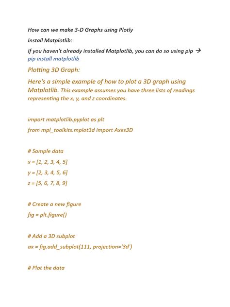 3 D Plots Pdf Teaching Methods And Materials