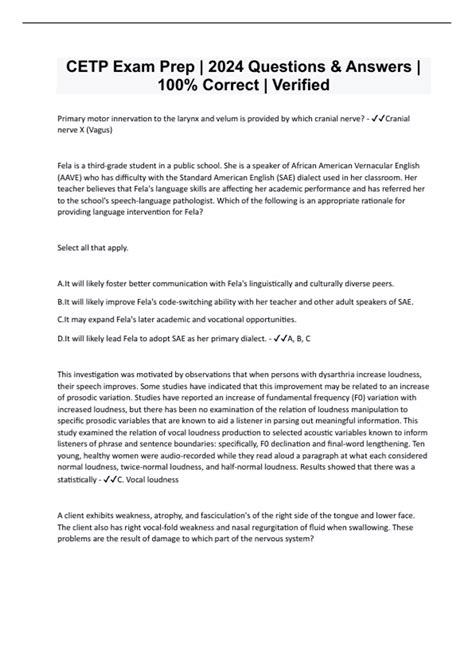 Cetp Exam Prep 2024 Questions And Answers 100 Correct Verified Cetp Stuvia Us