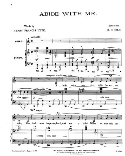 Abide With Me Nos 1 4 In C Major Sheet Music By Samuel Liddle