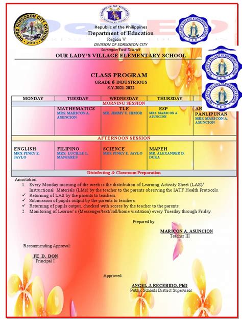 Department Of Education Class Program Pdf Education Theory Communication