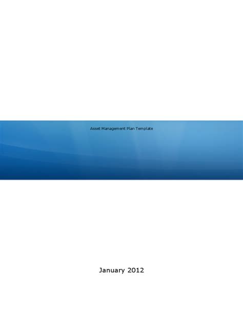 Asset Management Plan Template Pdf Capital Expenditure Risk