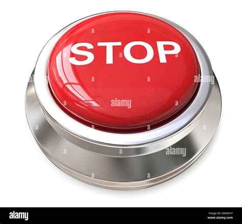 3d Render Of A Red Stop Button Stock Photo Alamy