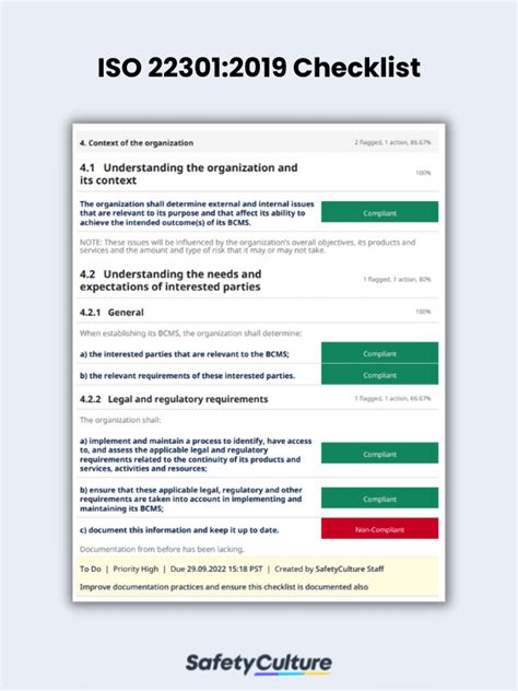 Free Iso 22301 Checklist Pdf Safetyculture