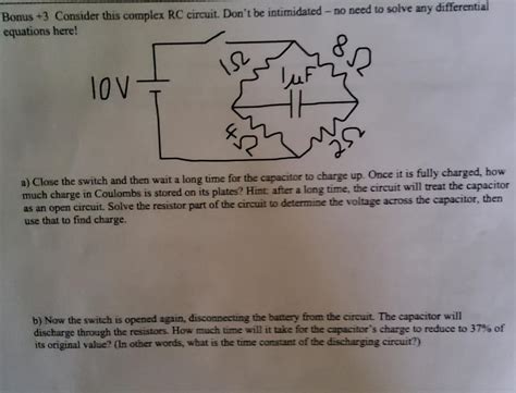 Solved Bonus Consider This Complex RC Circuit Don T Be Chegg