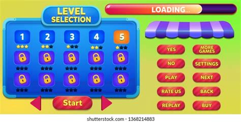 Level Selection Game Menu Scene Game Stock Vector Royalty Free Shutterstock