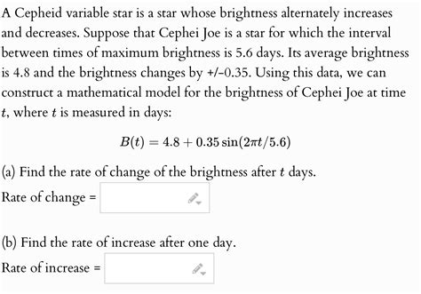 Solved A Cepheid Variable Star Is A Star Whose Brightness