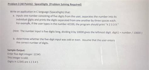 Solved Problem 3 40 Points Spacedigits Problem Solving