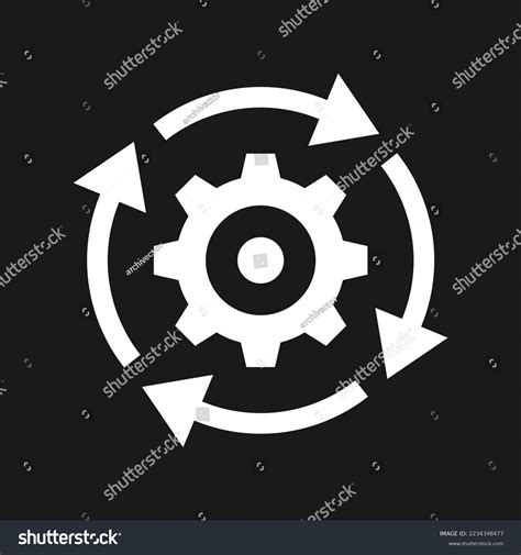 Workflow Progress Graphic Icon Gear Arrows Stock Vector Royalty Free Shutterstock