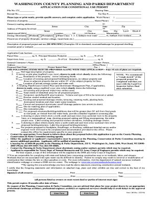 Fillable Online Co Washington Wi Conditional Use Permit Application Form Washington County Fax