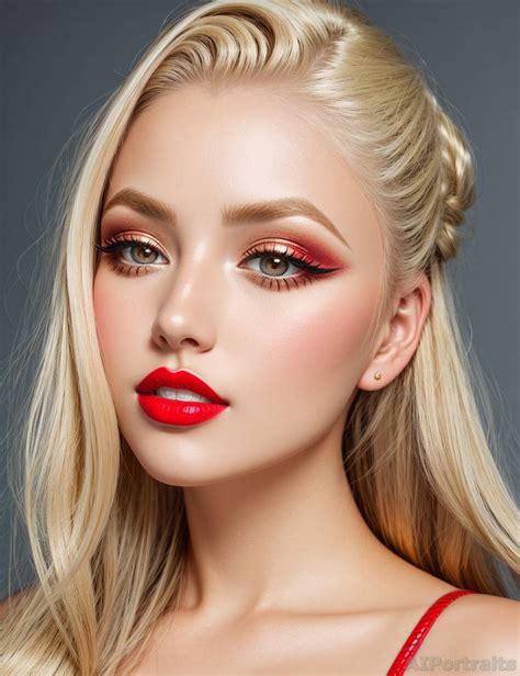 Blonde With Heavy Red Lipstick 001 By Ai Portraits On Deviantart