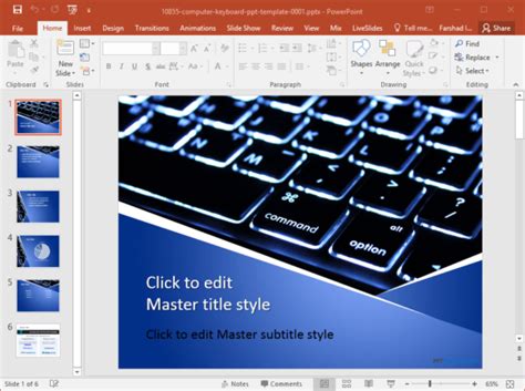computer keyboard powerpoint template