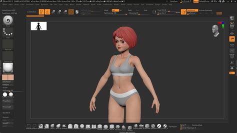 Female Character Basemesh ZBrush FlippedNormals