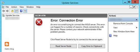 Henk S Blog Remote Configuration Failed On WSUS Server Part
