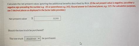 Solved Calculate The Net Present Value Ignoring The Chegg