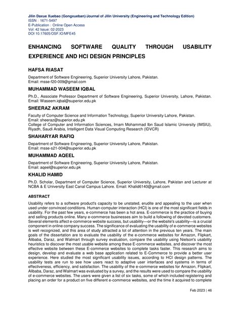 Pdf Enhancing Software Quality Through Usability Experience And Hci Design Principles