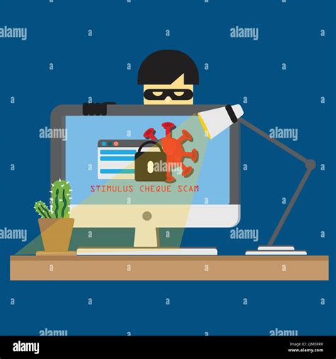 Scam Alert Hacker Attack And Web Security Vector Concept Phishing Scam Network And Internet