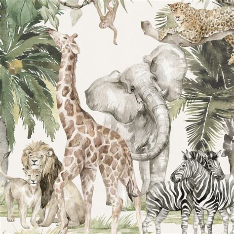 Safari Animals Wall Mural Safari Mural Safari Animals Animal Mural