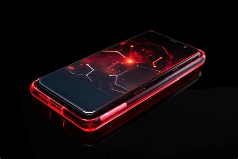 Hologram Red Mobile Phone Generate Ai