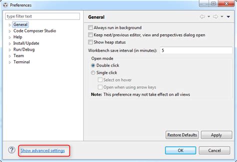 Ccscc3200 Ccs7 No Indexer And No Cc Menu In Preferences Dialog