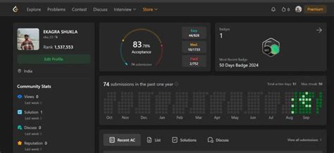 Ekagra Shukla On Linkedin Leetcode 50daystreak Problemsolving