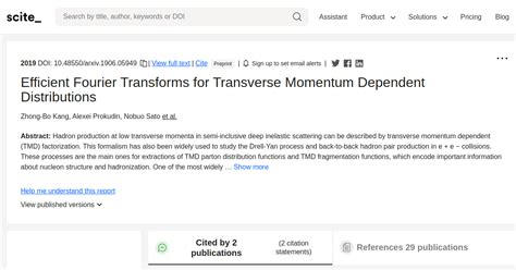 [citation report] efficient fourier transforms for transverse momentum