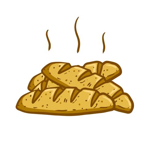 Un Pan Dibujos Animados Dibujado Pan Retro Icono De El Panadería