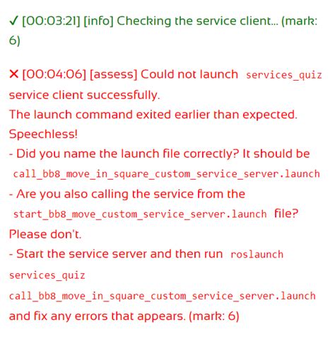 Ros C Services Quiz Gradebot Error Ros Basics In 5 Days C The