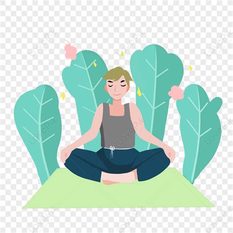 명상 스포츠 남자 일러스트 그림을 앉아삽화체육 일러 Png 일러스트 무료 다운로드 Lovepik