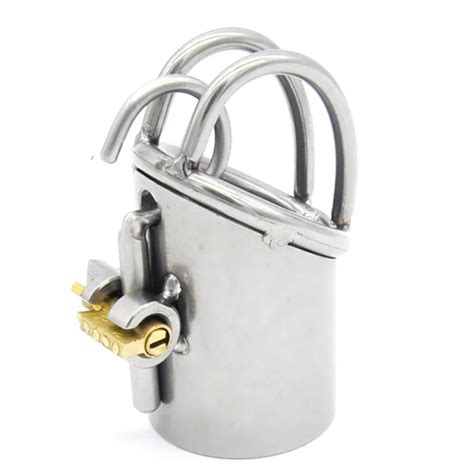 Stainless Steel Pa Lock Prince Albert Piercing Male Chastity Cage Glans