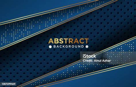 고급스러운 다크 네이비 골드 라인이 원과 레태그 메쉬 패턴 조합 배경과 겹칩니다 우아한 현대 미래 기술 배경 벡터 일러스트 0명에 대한 스톡 벡터 아트 및 기타 이미지