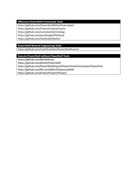 Offensive Powershell Cheat Sheet Pdf Operating Systems Computer