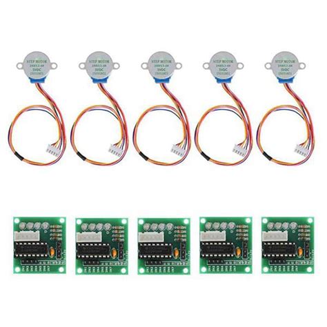 5pcs 5v Stepper Motoruln2003 5 Wire 4 Phasestepper Motor Driver Board