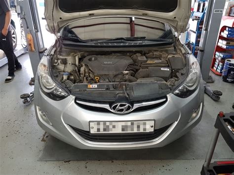 아반테md 엔진 소음 오르막 구간에서 노킹 발생 흡기 밸브 호두 가루 클리닝 연소실 클리닝 울산 자동차 정비 네이버 블로그