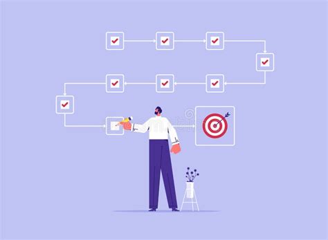 managing project timeline or task completion flowchart concept stock