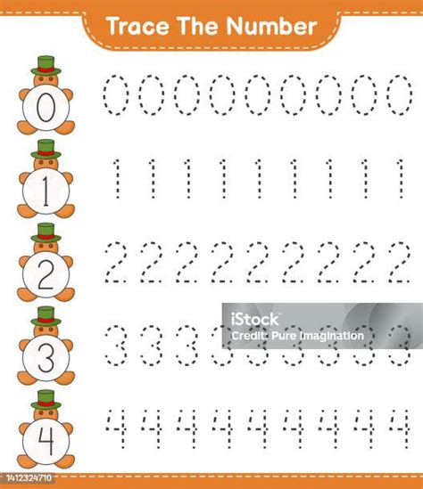 숫자를 추적합니다 진저 브레드 맨 교육 용 어린이 게임 인쇄 가능한 워크 시트 벡터 일러스트레이션으로 추적 번호 0명에 대한 스톡 벡터 아트 및 기타 이미지 Istock