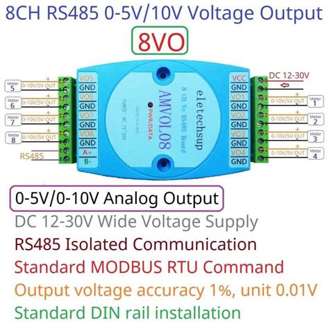 Rs485 8vo Hanggang 0 10v 0 5v Voltage Output Modbus Rtu Text Editor Hmi