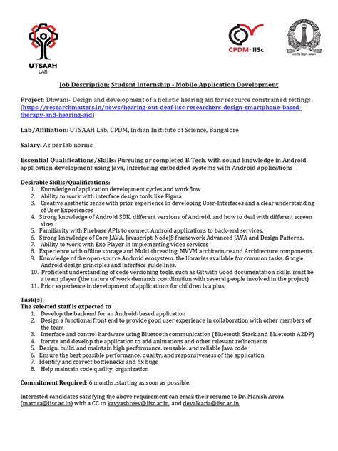 Internship Mobile Application Development Pdf Android Operating