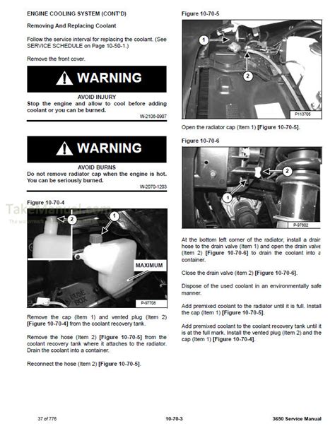 Bobcat 3650 Service Manual Utility Vehicle B3c311001