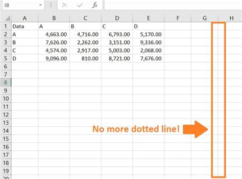 Removing Dotted Lines In Excel