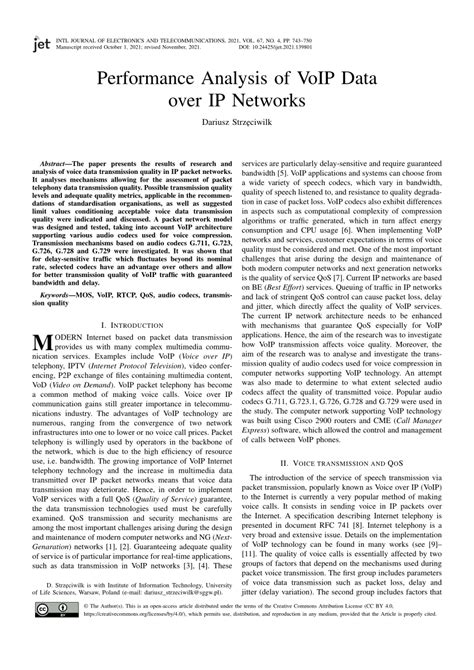 Pdf Performance Analysis Of Voip Data Over Ip Networks