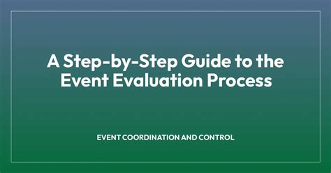 A Step By Step Guide To The Event Evaluation Process • Event Management Evm Institute