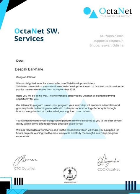 Deepak Barkhane On Linkedin Octanetinternship Webdevelopment