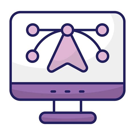 Pen With Nodes Inside Monitor Bezier Tool Icon 48208550 Vector Art At