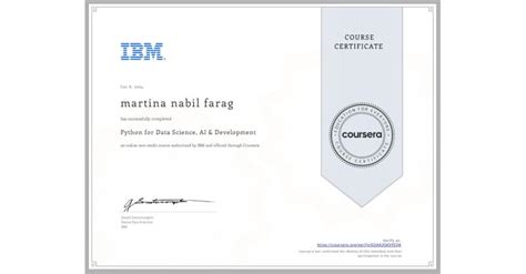 Got First Certification From Ibm In Python Martina Nabil Posted On
